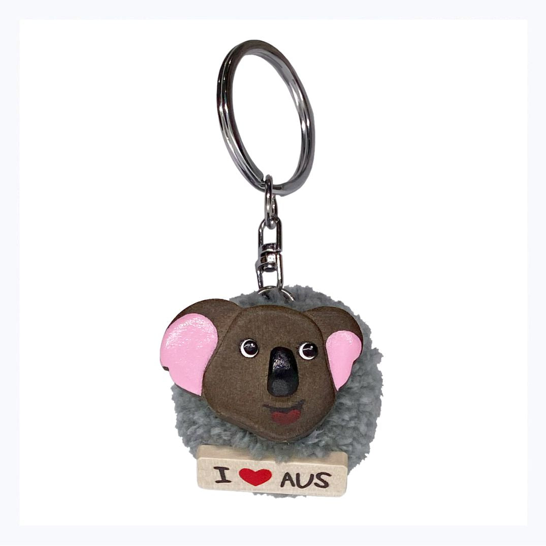 Keyring - Koala Wooden Pom Pom